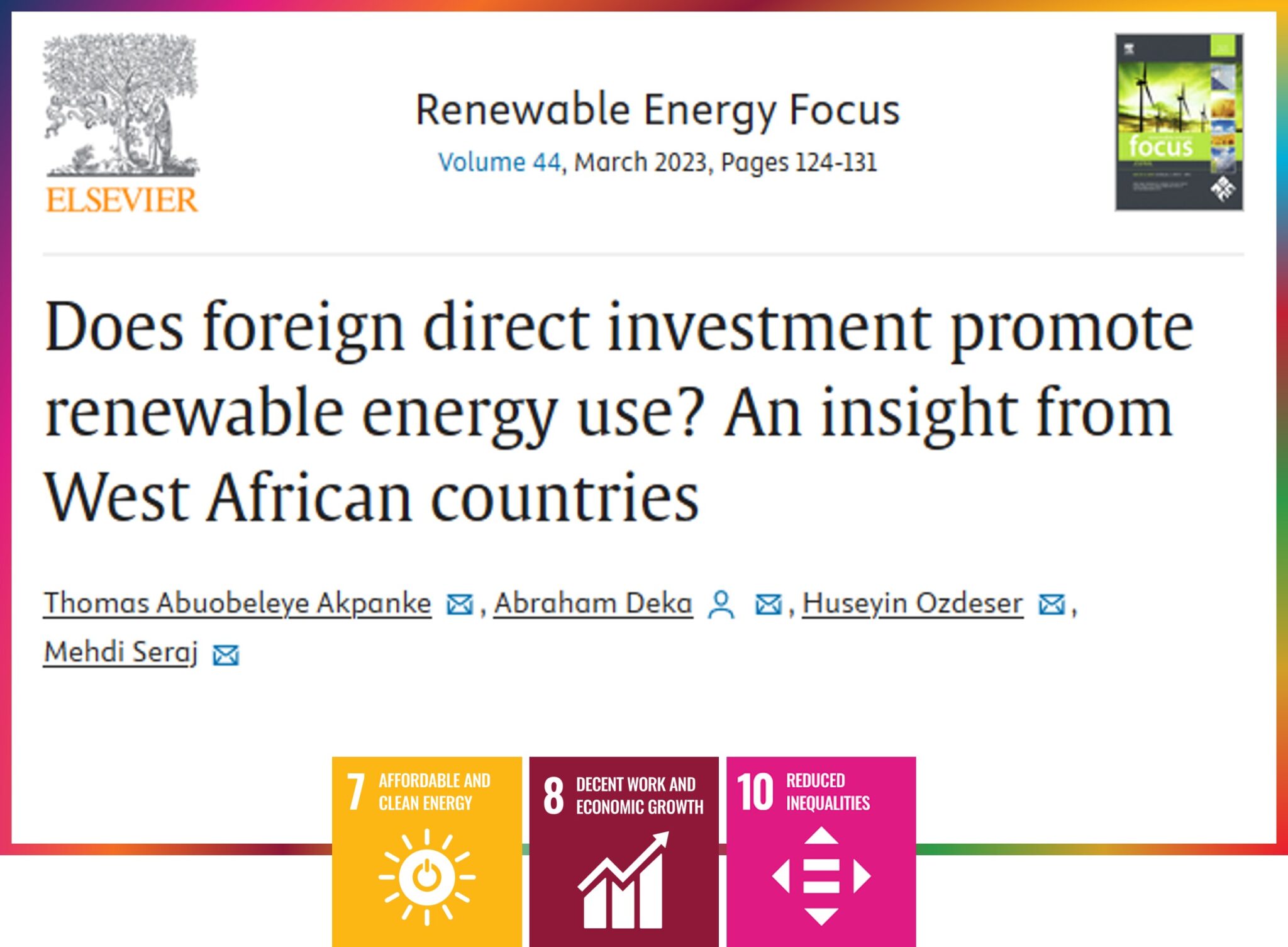 Does foreign direct investment promote renewable energy use? An insight ...